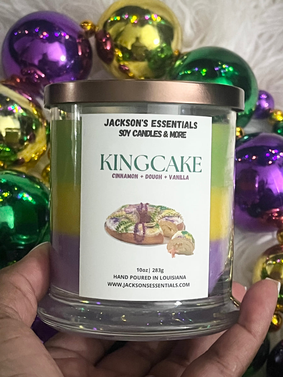 King Cake Candle – Celebrate Mardi Gras with Sweet Cinnamon & Vanilla ...