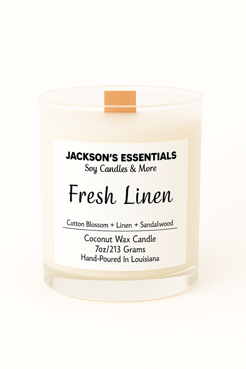 "Fresh Linen Candle | Lemon, Cotton Blossom, Sandalwood, and Violet ...